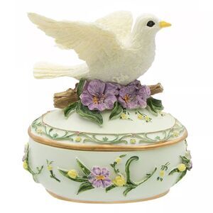 Generic | Accents | Songbird Treasures Dove Music Box Resin Trinket Box ...